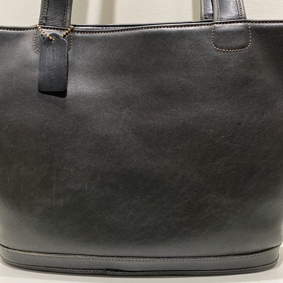 Coach | Bags | Coach 932 Vintage Black Leather Market Tote | Poshmark